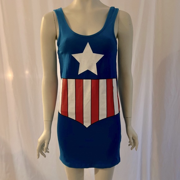 Marvel | Tops | Nwt Marvel Captain America Mini Dress Fitted And ...